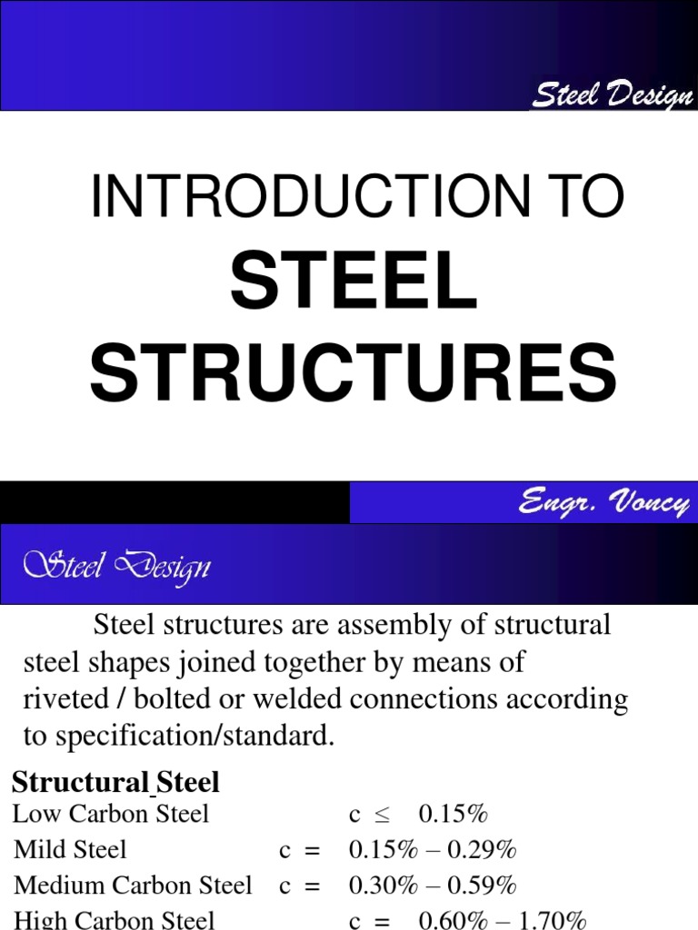 1 Introduction To Steel Structures PDF | PDF | Structural Steel | Drag ...