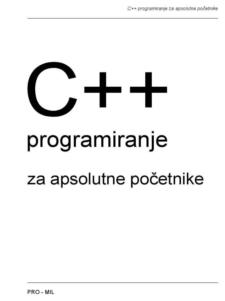 C++ Za Apsolutne Pocetnike PDF | PDF