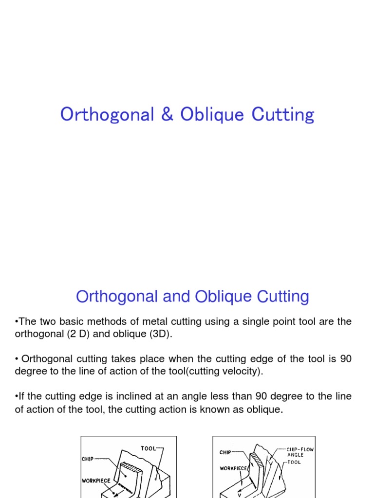 Orthogonal vs. Oblique Cutting Explained | PDF | Machining ...