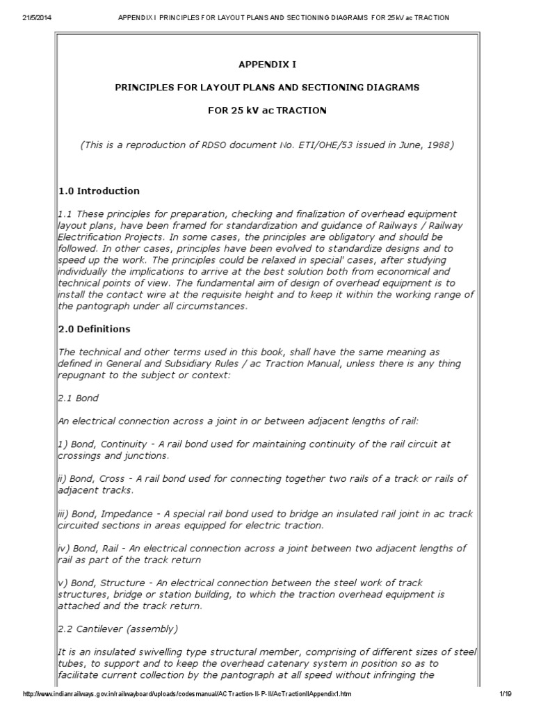 Principles for Layout Plans and Sectioning Diagrams for 25 kV ac ...