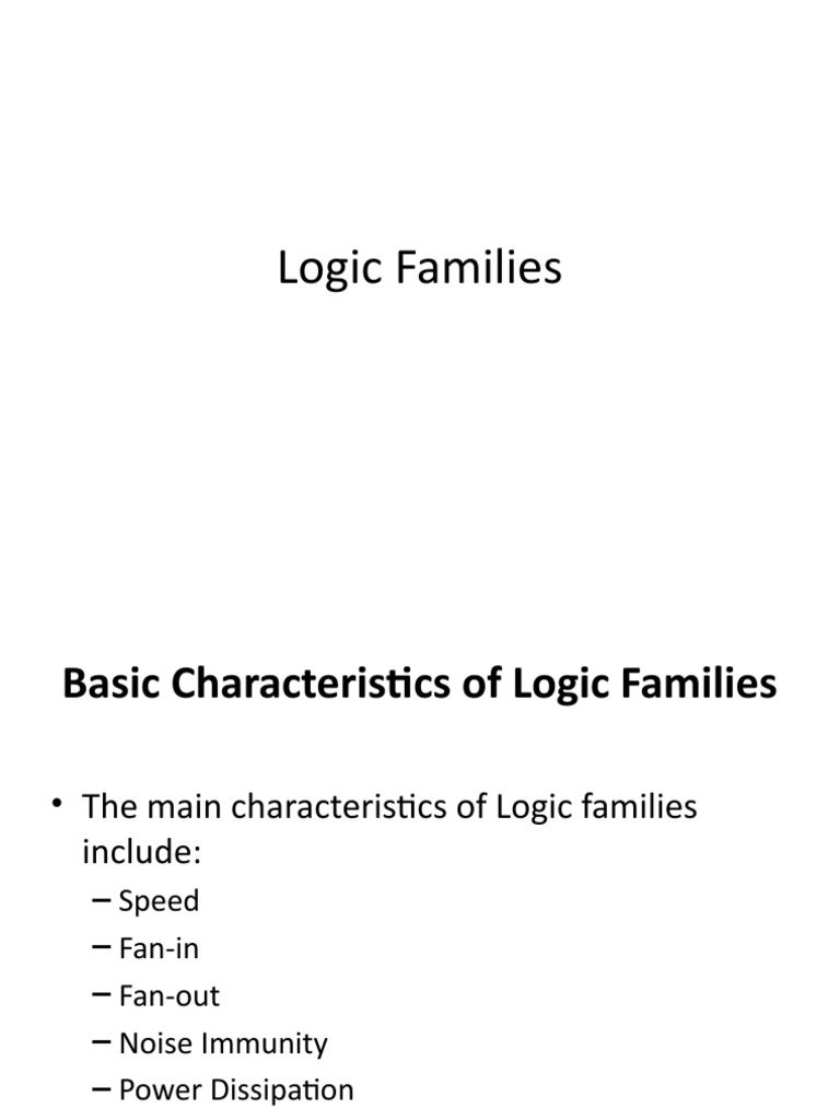 Logic Families | PDF | Logic Gate | Cmos