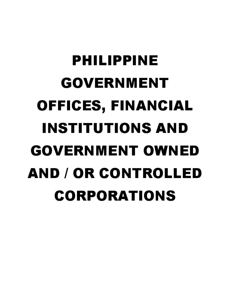 Philippine Government Agencies Overview | PDF | Philippines ...