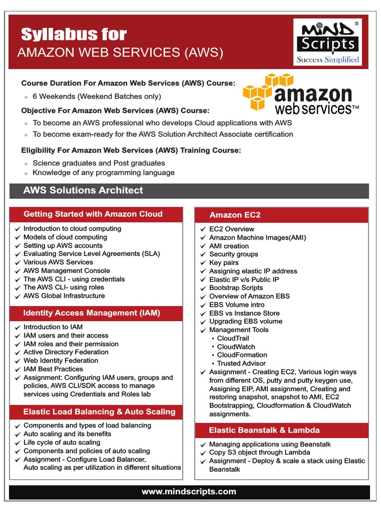 AWS Syllabus PDF - CDR | Download Free PDF | Amazon Web Services ...
