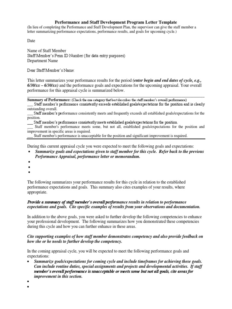 Performance Appraisal Letter Template | PDF | Performance Appraisal ...