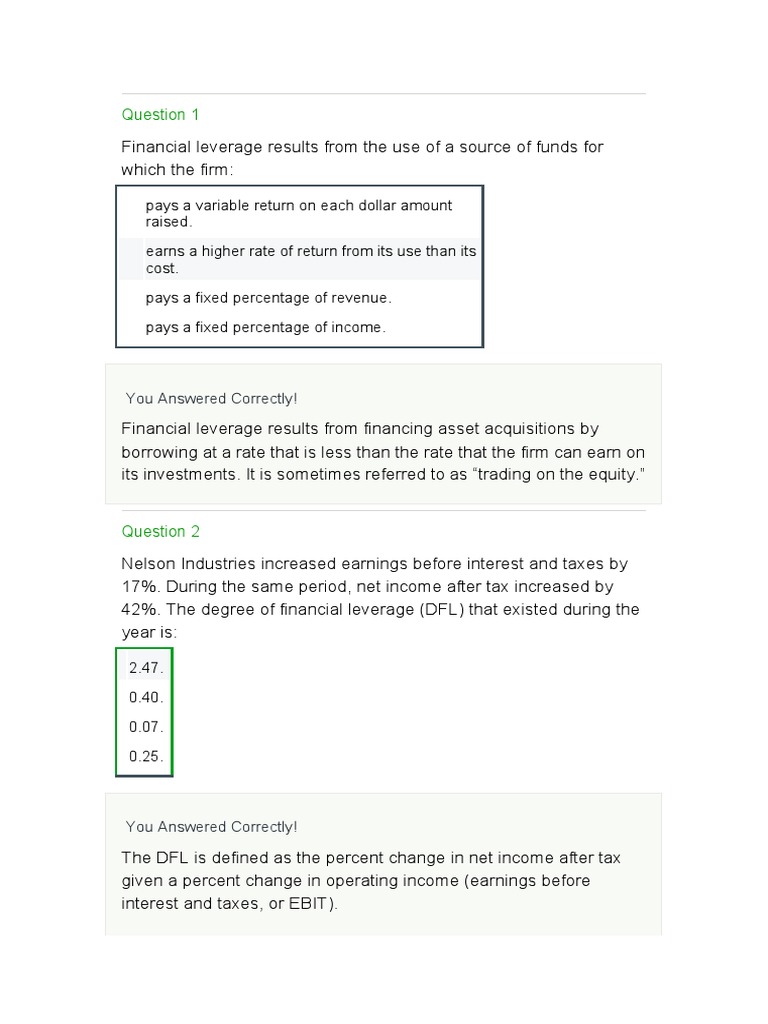 Dol & DFL | Download Free PDF | Leverage (Finance) | Debt