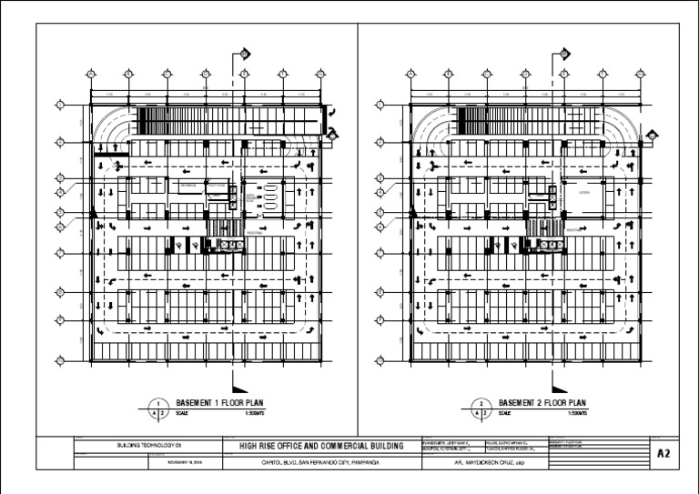 Basement 1 Floor Plan Basement 2 Floor Plan: High Rise Office and ...