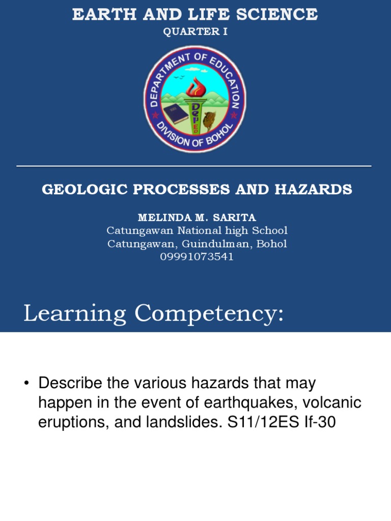 Geologic Processes and Hazards: Quarter I | PDF | Earthquakes | Volcano