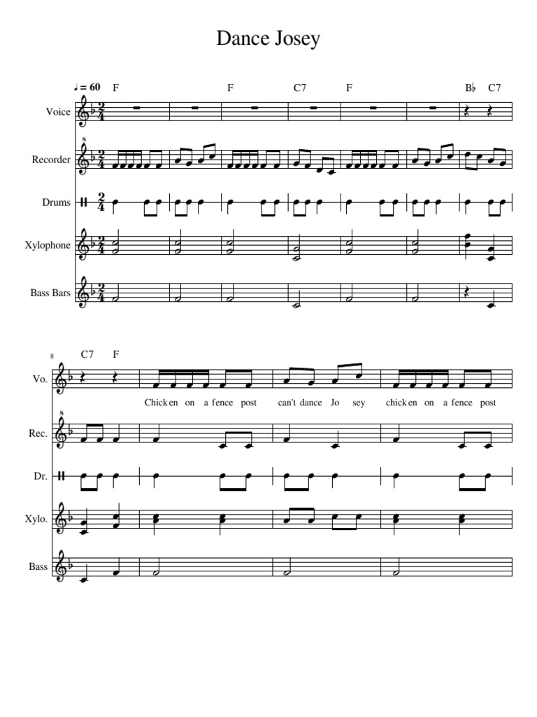 Dance Josey Arrangement Orff | PDF