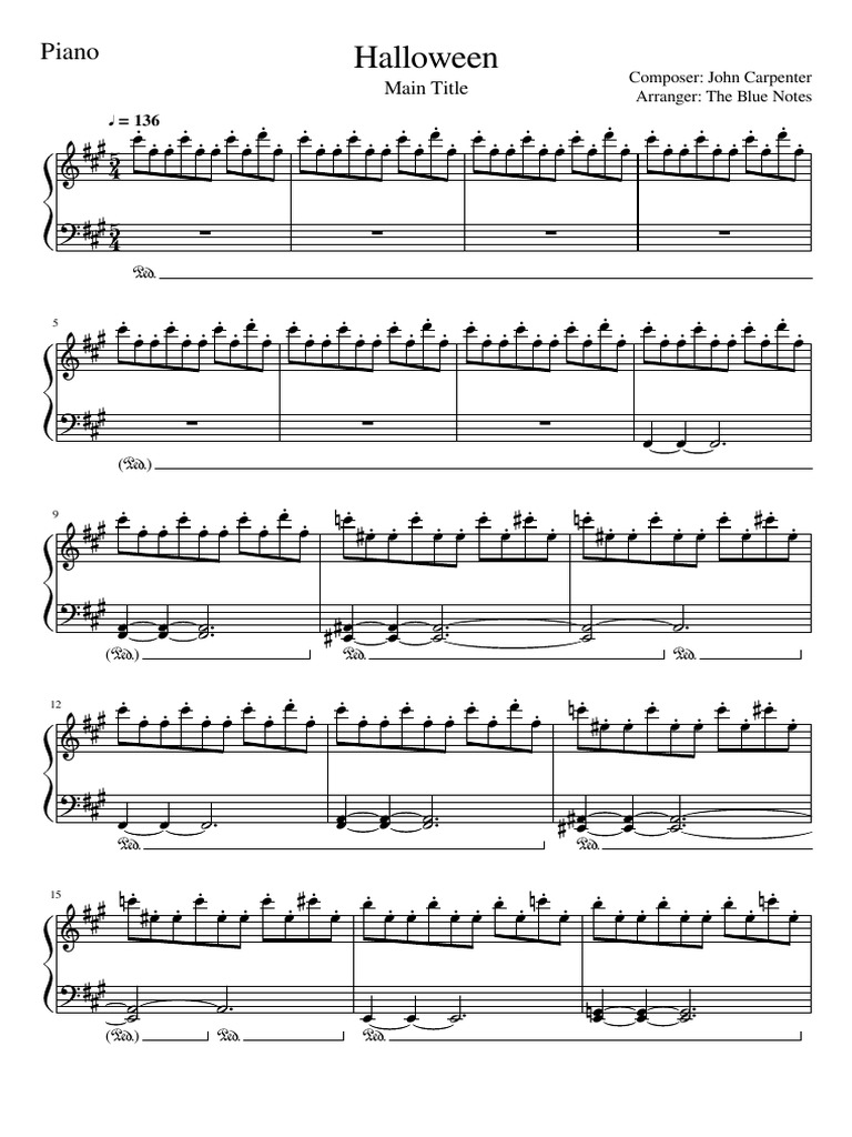 Halloween Main Theme Piano Tutorial | PDF