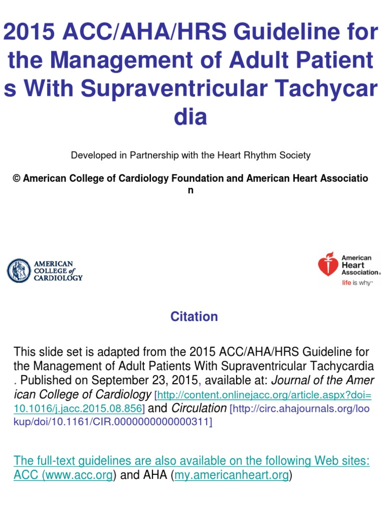 2015 SVT Guideline Recommendation Slides | PDF | Electrophysiology ...