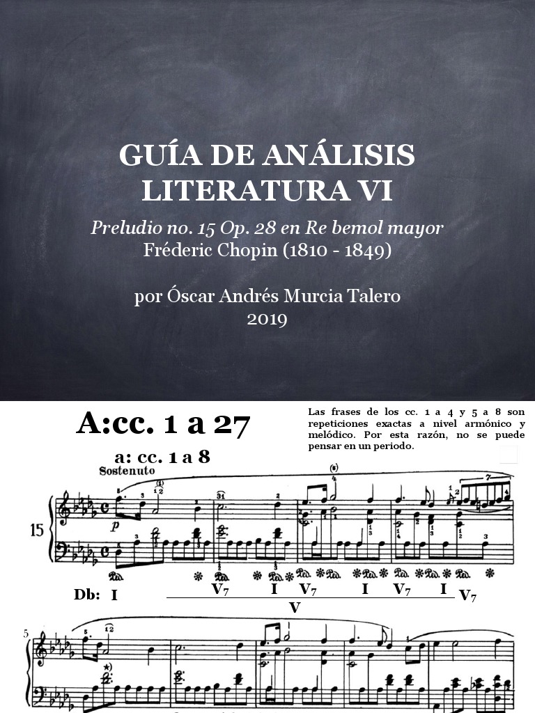 Guía de Análisis - Fréderic Chopin - Preludio # 15 Op. 28 PDF | PDF | Música clásica ...