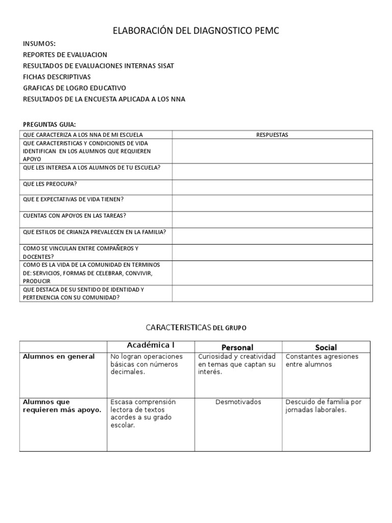 Ejemplo Elaboración Del Pemc y Plan Individual | PDF | Aprendizaje ...