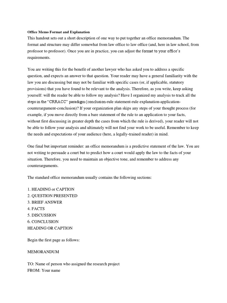Office Memo Format and Explanation | PDF | Memorandum | Question