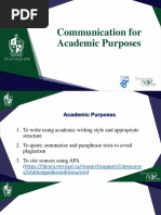 Communication For Academic Purposes | PDF | Thought | Sic