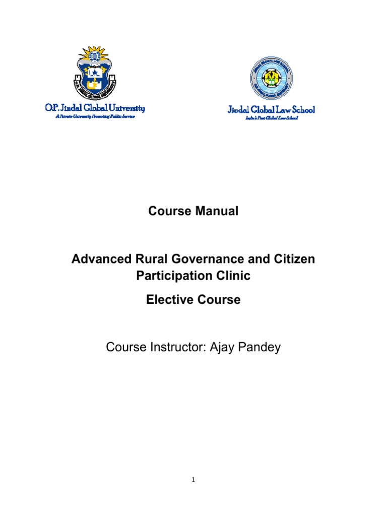 Advanced RG Course Manual | PDF | Governance | Volunteering