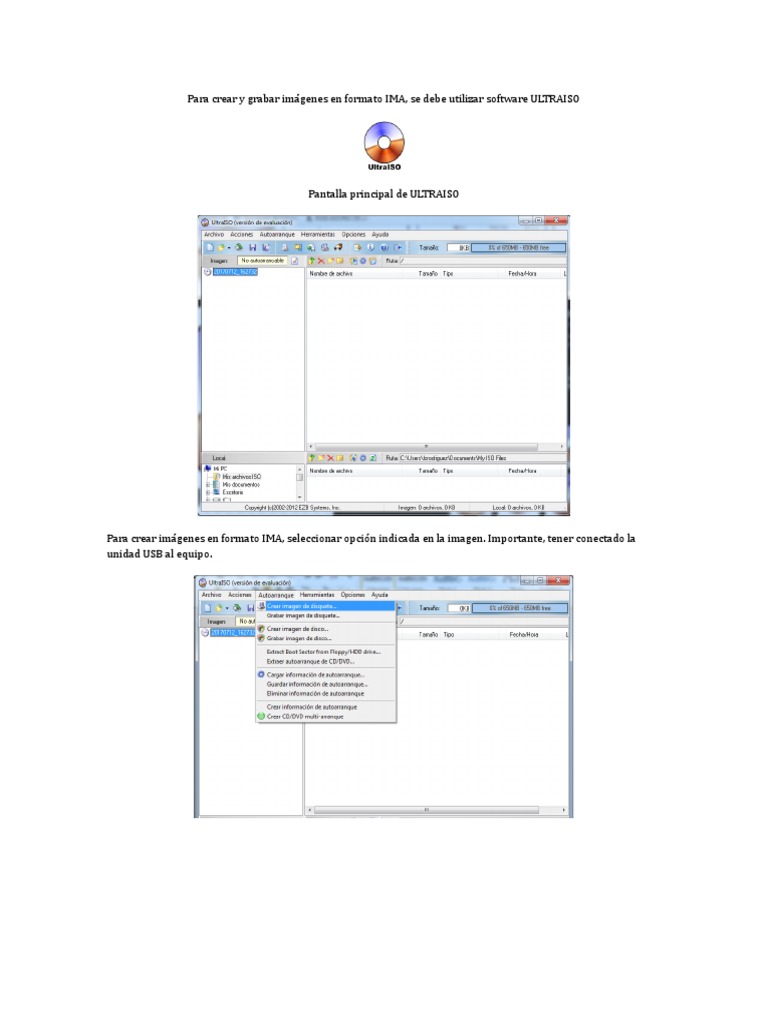 Para Crear y Grabar Imágenes en Formato IMA | PDF