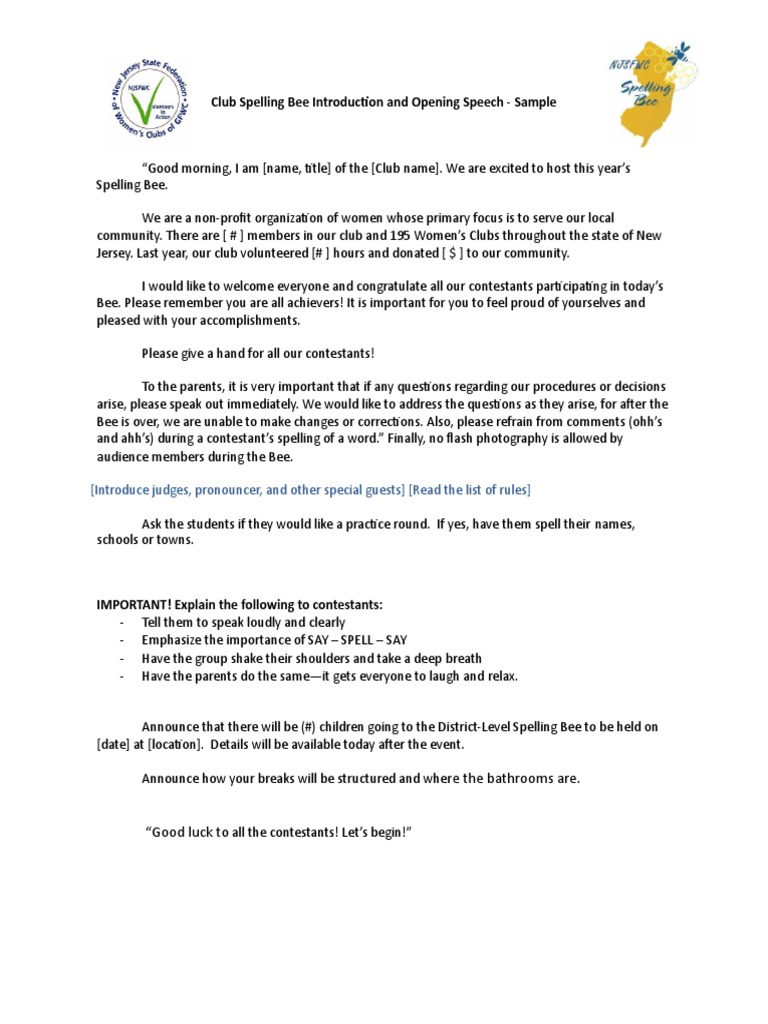 Sample Opening Speech | PDF