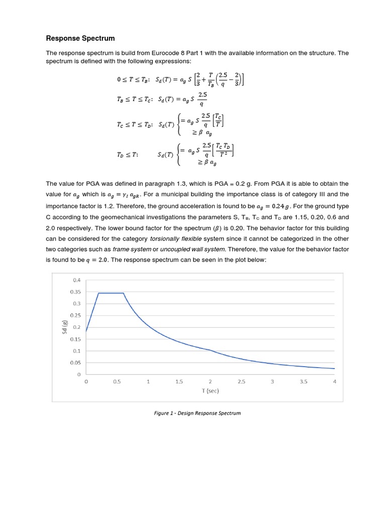 Response Spectrum For A Flexible Structure | PDF