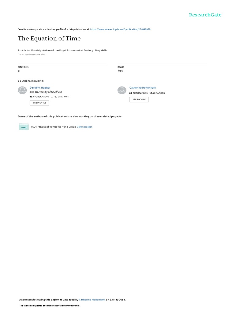 The Equation of Time | PDF