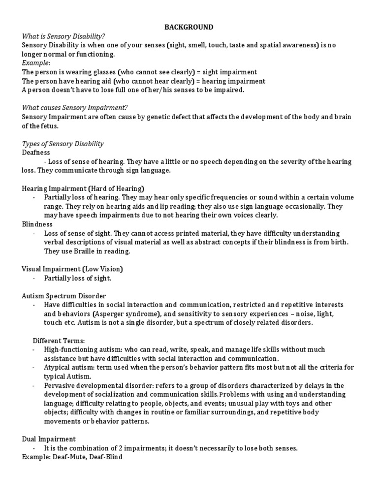Learners With Sensory and Physical Disability | PDF | Hearing Loss ...
