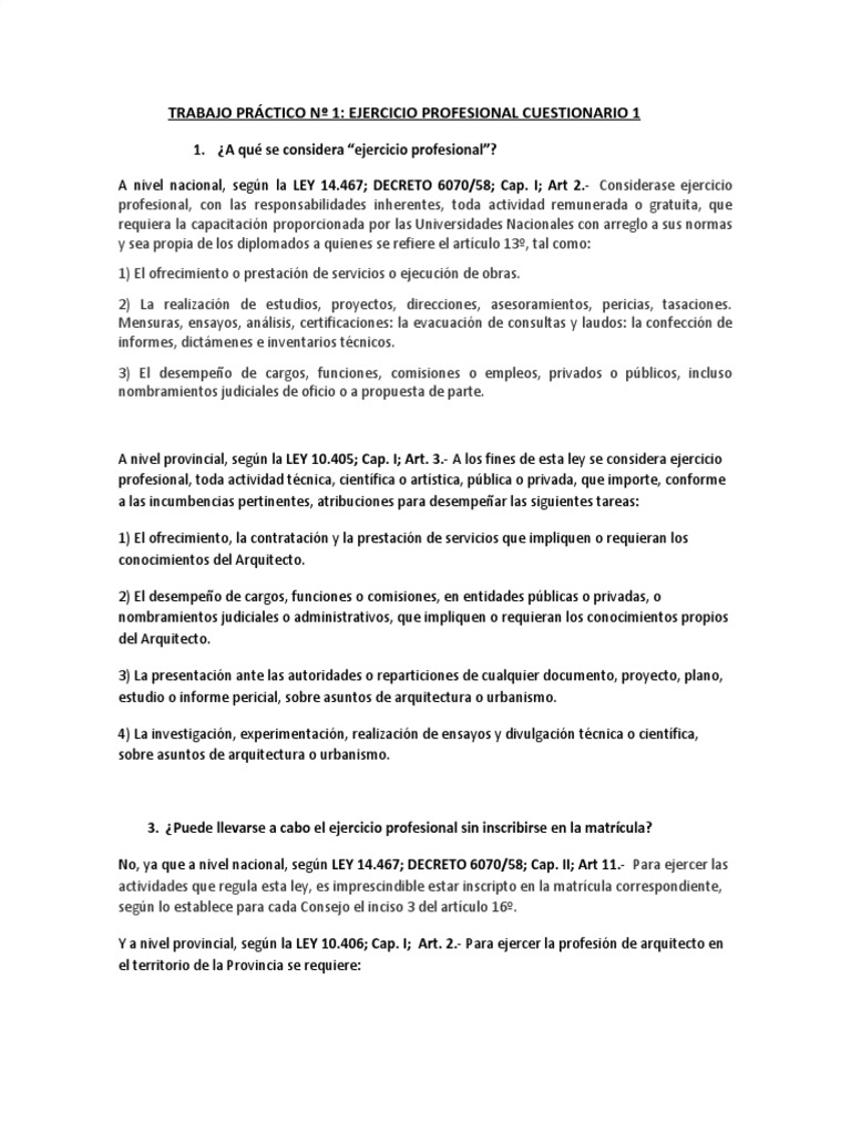 Tp1 - Ejercicio Profesional | PDF | Arquitecto | Apelación