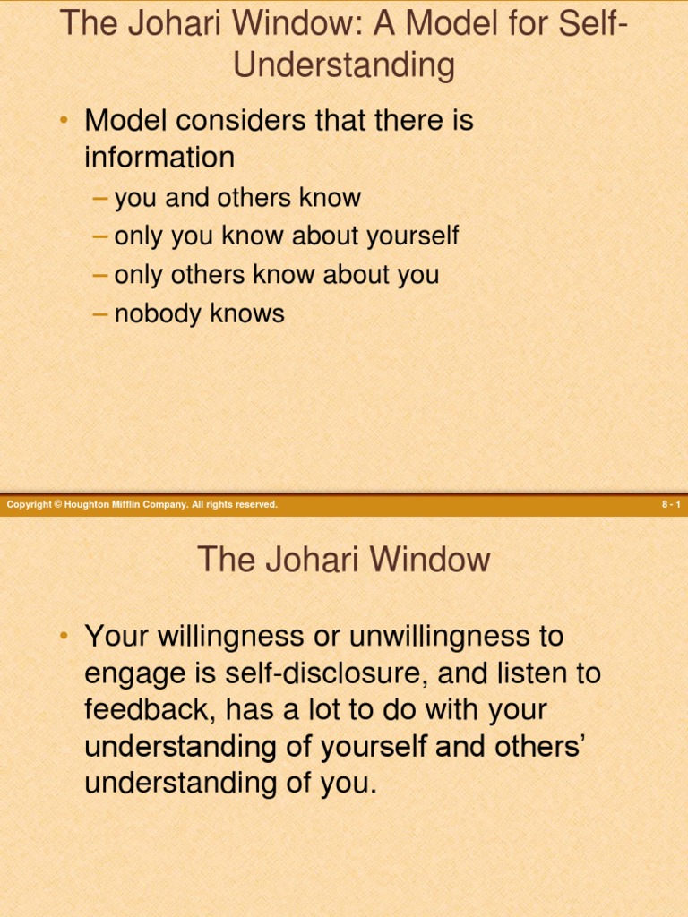 Joharis Window | PDF | Cognitive Science | Behavioural Sciences