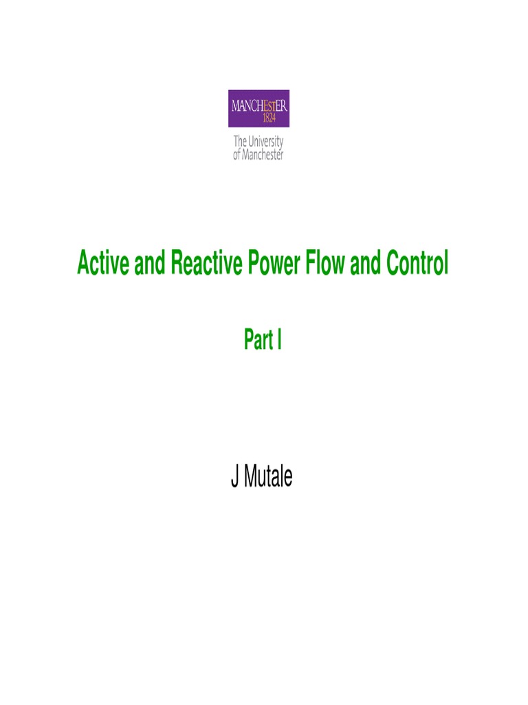 Active and Reactive Power Flow and Control I | PDF | Ac Power | Transformer