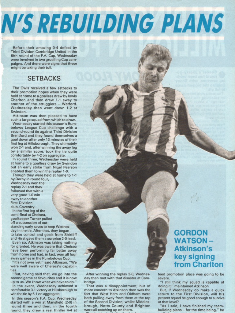 Setbacks: Gordon Watson-Atkinson's Key Signing From Charlton | PDF ...