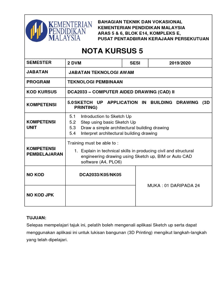 Nota Kursus 5 Sketchup | PDF