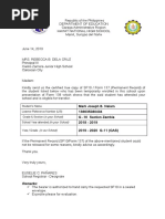 Request Letter For SF10 | PDF