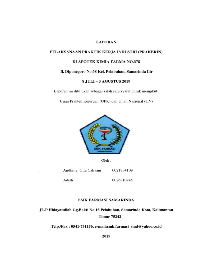 Contoh Laporan Pkl Smk Farmasi Pdf