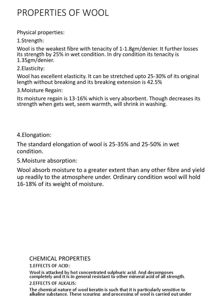 Properties of Wool and Silk | PDF | Dye | Silk