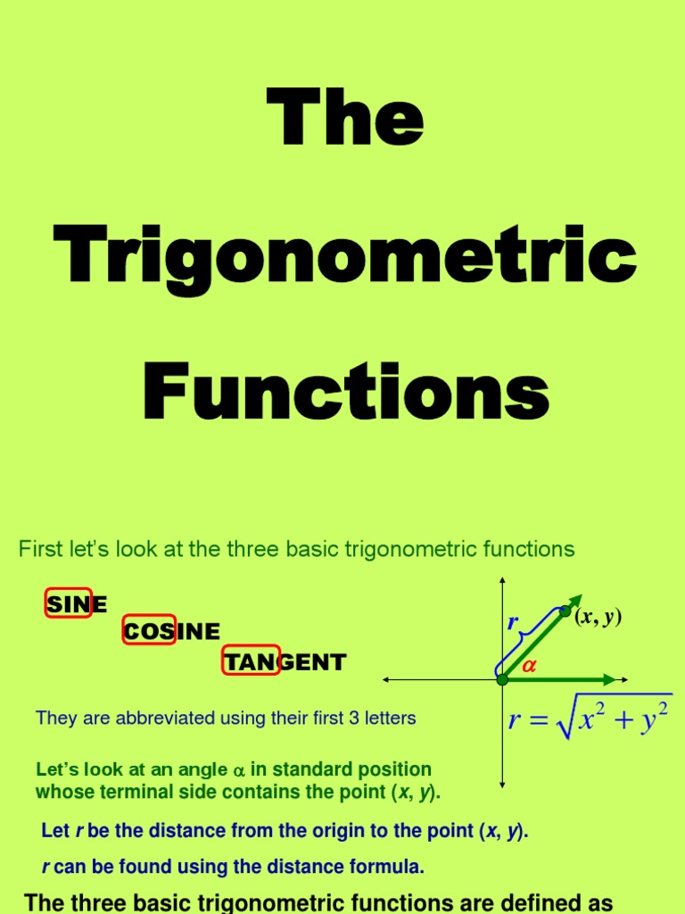 The Trigonometric Functions | PDF | Trigonometric Functions | Sine