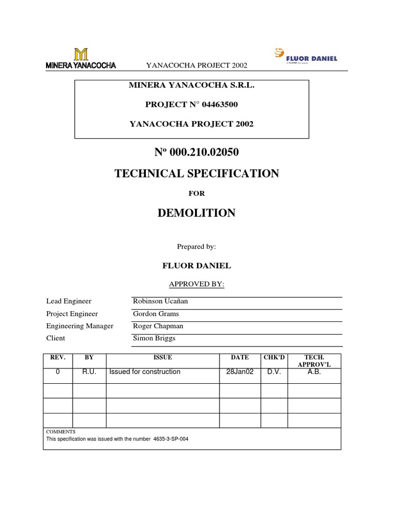 Montaje | PDF | Demolition | Specification (Technical Standard)