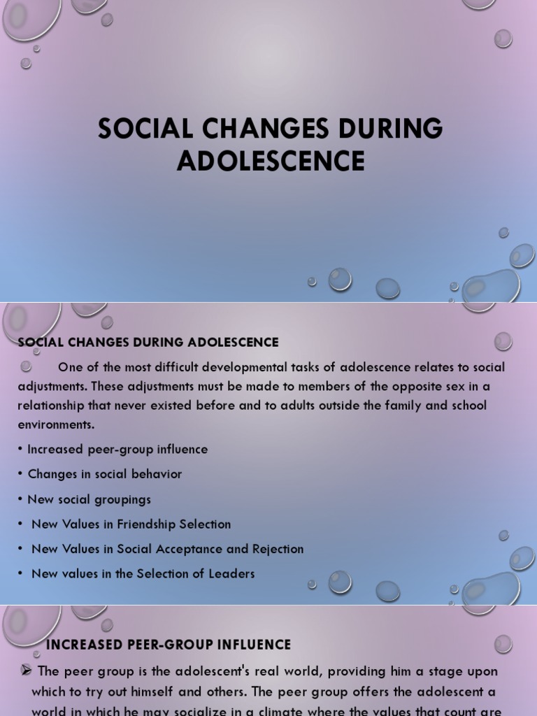 Social Changes in Adolescence | PDF | Adolescence | Social Group