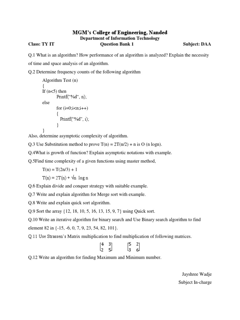 MGM's College of Engineering, Nanded | PDF | Algorithms And Data ...