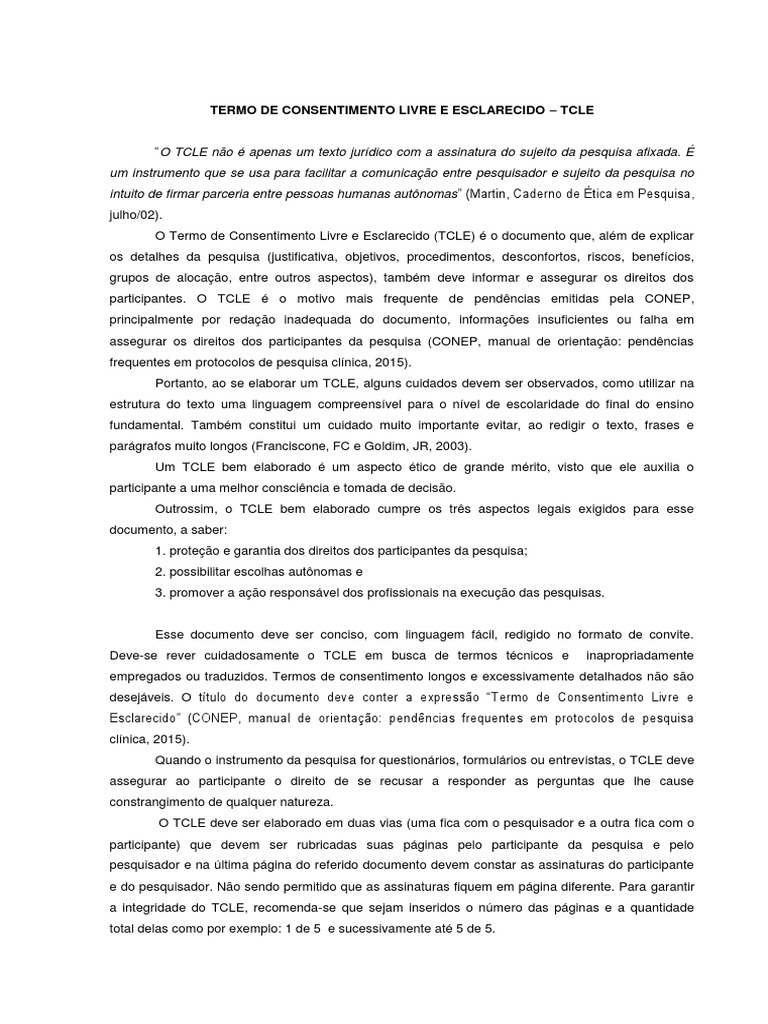 Modelo 01 Termo de Consentimento Livre e Esclarecido - Nova Versa-O ...