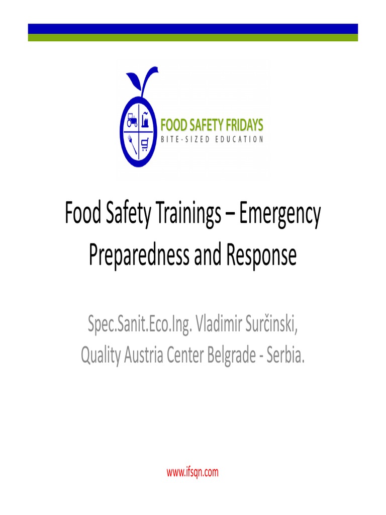 Food Safety Emergency Preparedness Guide | PDF | Supply Chain | Audit