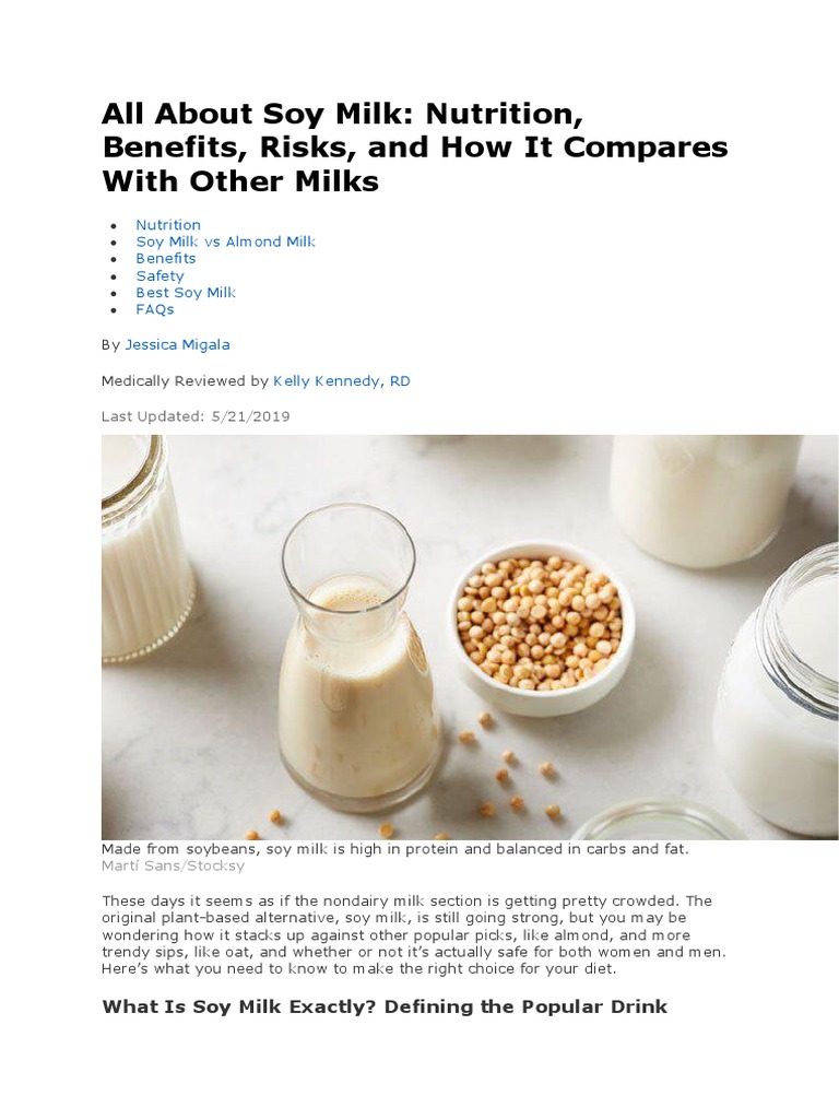 All About Soy Milk: Nutrition, Benefits, Risks, and How It Compares ...