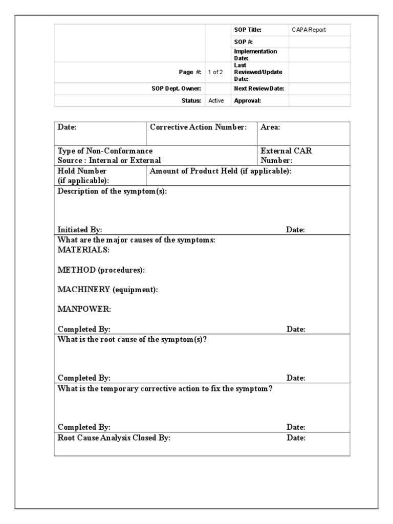 CAPA Report | PDF | Business