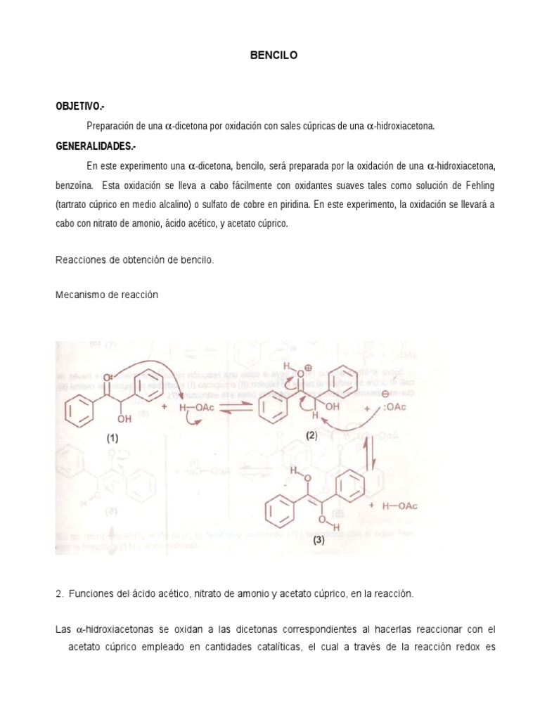 Bencilo | PDF | Redox | Oxígeno