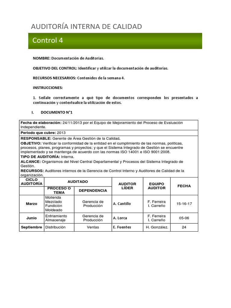 Control 4 PDF | PDF | Contralor | Calidad (comercial)