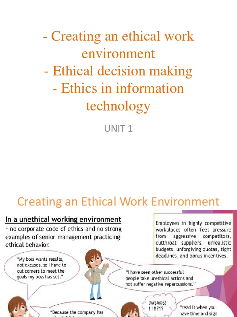 Creating An Ethical Work Environment - Ethical Decision Making - Ethics ...