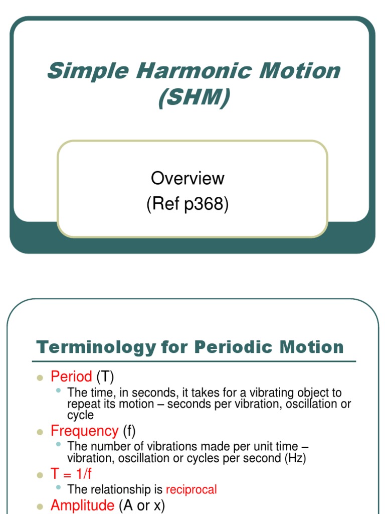 Understanding Simple Harmonic Motion | PDF | Oscillation | Physical ...