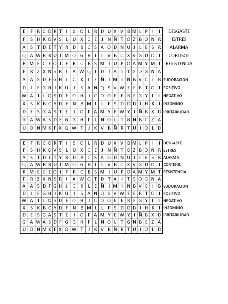 Sopa de Letras Estres | PDF