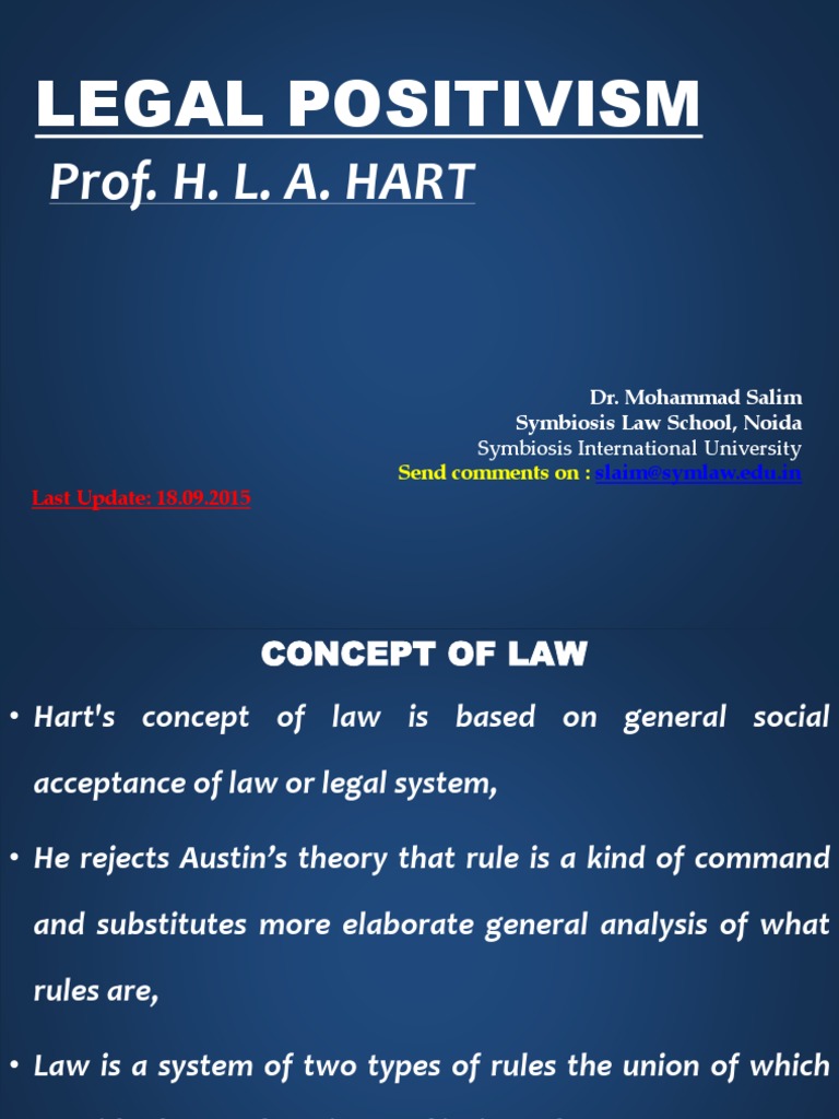 Legal Positivism: Prof. H. L. A. HART | PDF | United States ...
