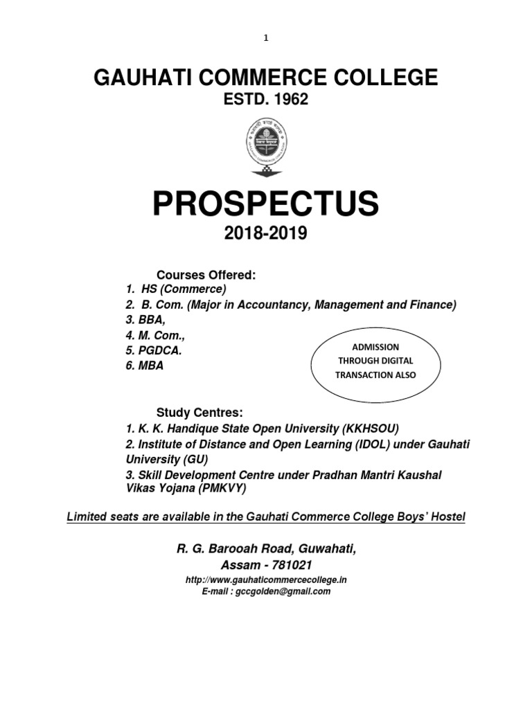 Prospectus GCC | PDF | University And College Admission | Postgraduate Education