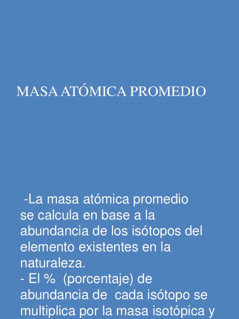 Cálculo Masa Atómica Promedio | PDF