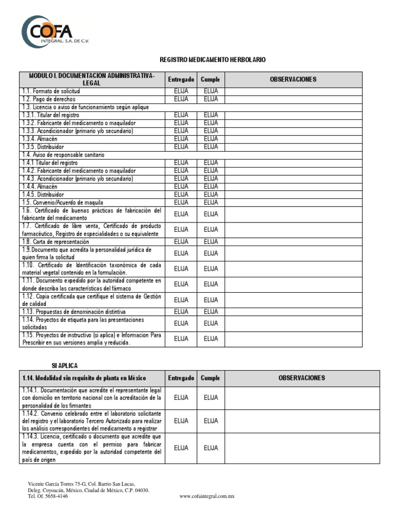 Checklist Med Herbolario 15julio2019 | Medicamentos con receta | Farmacia