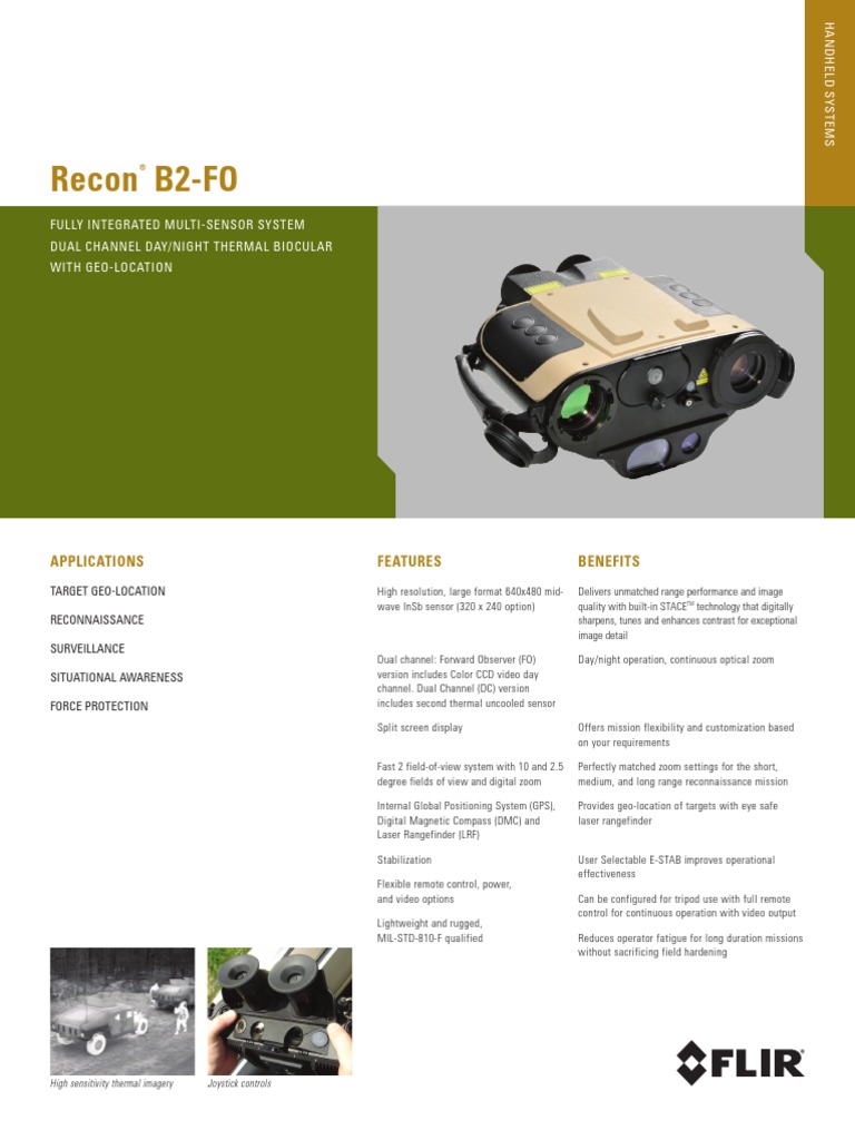 Flir Recon b2 Fo Datasheet | PDF | Field Of View | Video
